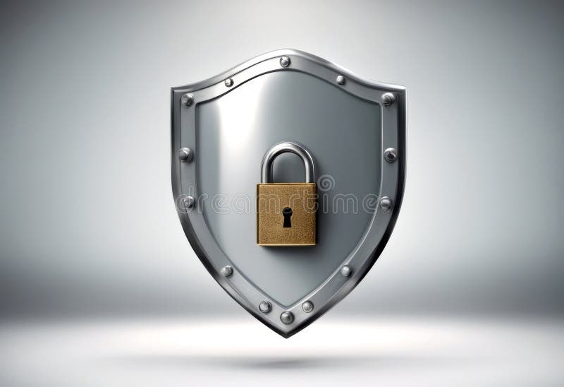 3d White Style Padlock Background Shield Transparent Three-dimensional ...