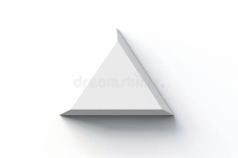 3D White Triangle Isolated on White Background. Front View Stock ...
