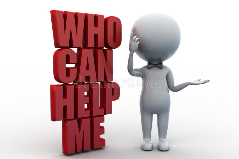Who Can Help Me Thinker Man Needing Customer Support Stock Illustration ...