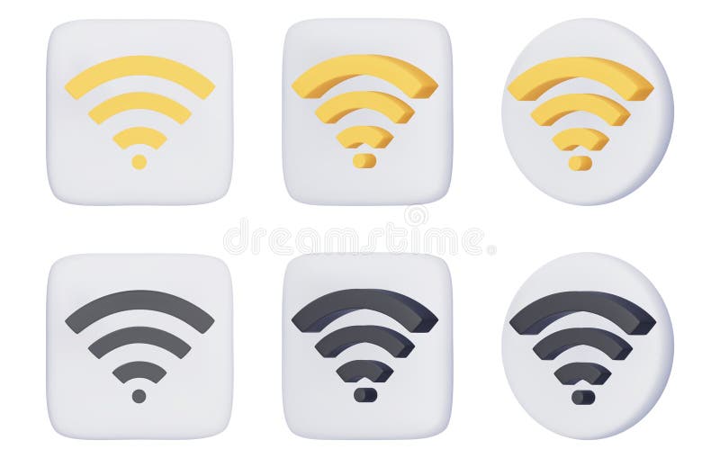 3D Wi Fi Symbol. Realistic Wireless Network, Connection and Network ...