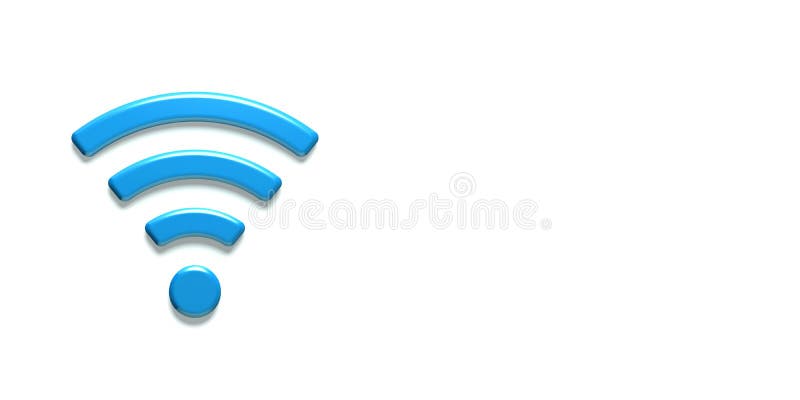 3D Wifi Banner Copy Space. Illusrtration Render Stock Illustration ...