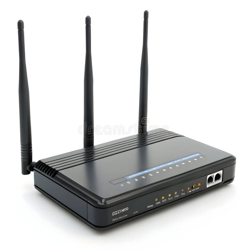 3D Wifi Router Isolated on White Background Stock Illustration ...