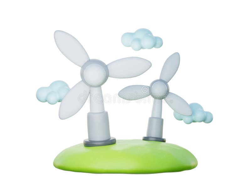3D Wind Turbines, Environmental Alternative Energy, Clean Energy, 3d ...
