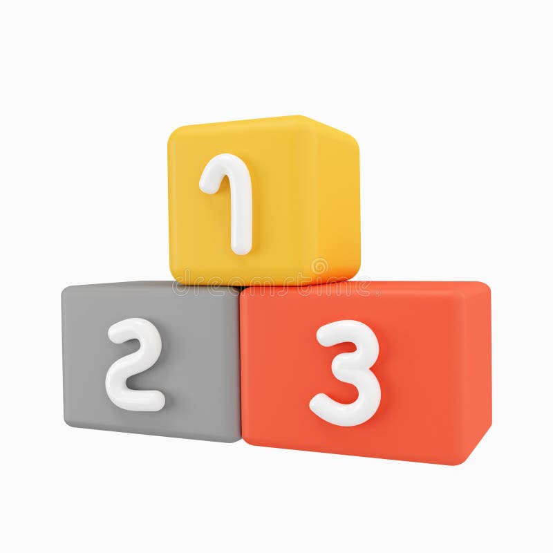3d Winners with Numbers, Gold Winners Stars on Podium Background. 3d ...