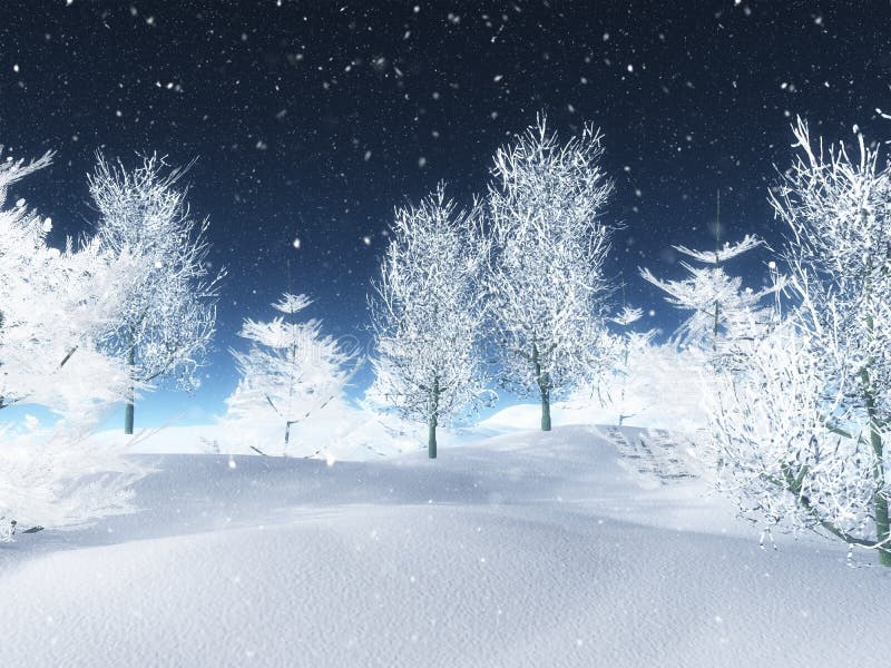 Landscape Render Snowing Winter Stock Illustrations – 271 Landscape ...