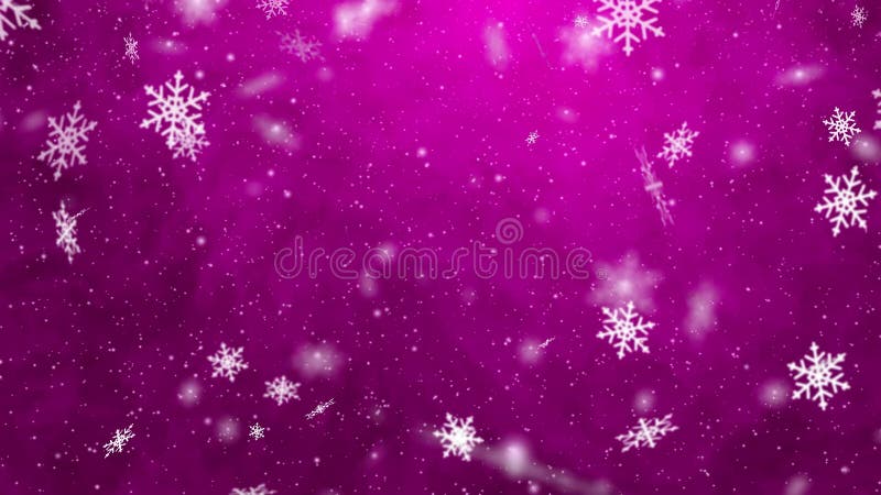 3D Winter Snow Flakes Animated Particles on Pink Gradient Background ...