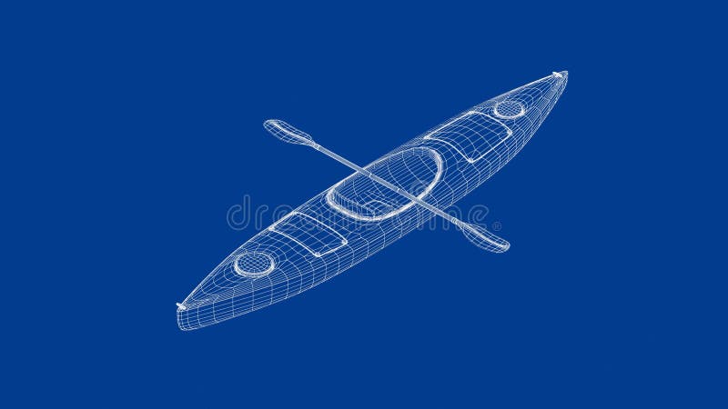3D Model of Kayak with Paddle Stock Video - Video of paddle, canoe ...