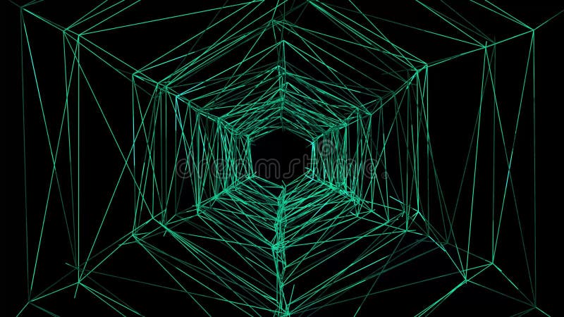 3D Wire Tunnel. 3D Animated Wires Stock Video - Video of motion ...