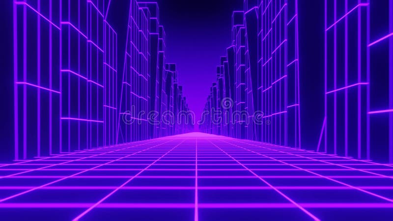 3D Wireframe City Street Loop Animation Stock Video - Video of ...