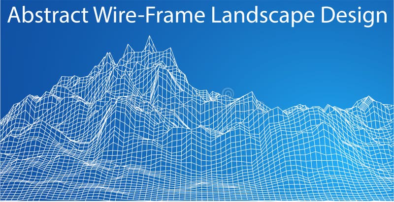 3D Wireframe Landscape. Vector Stock Vector - Illustration of earth ...