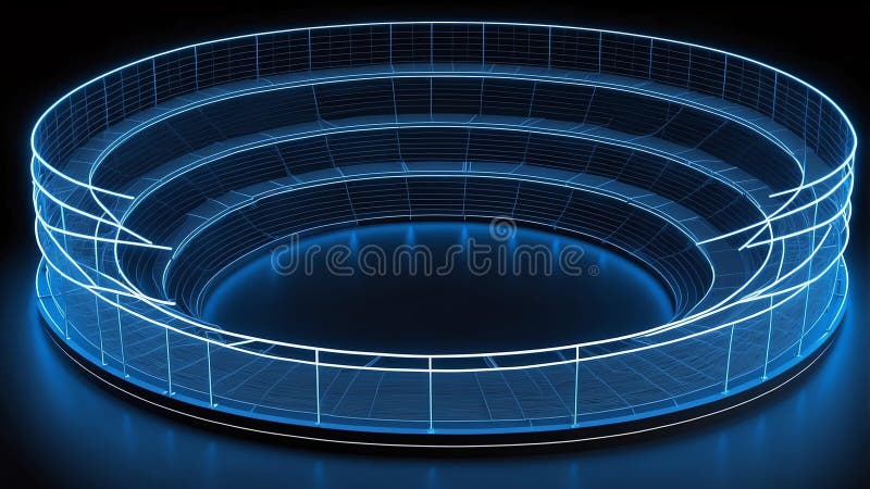 3d Wireframe Model of a Amphitheater the Design Ai Generated Stock ...