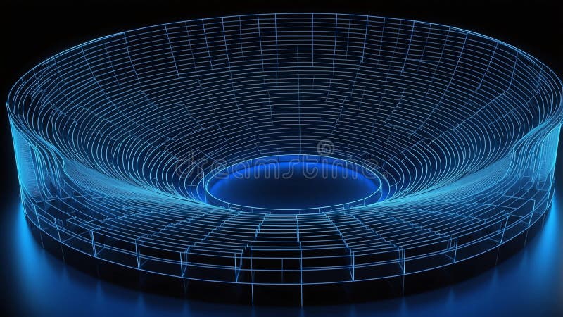 3d Wireframe Model of a Amphitheater the Design Ai Generated Stock ...