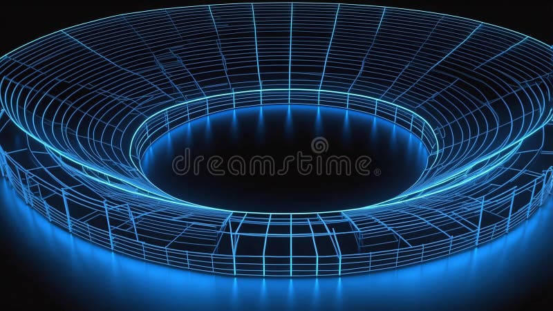 3d Wireframe Model of a Amphitheater the Design Ai Generated Stock ...