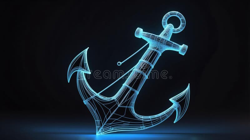 3d Wireframe Model of a Anchor the Design Should Ai Generated Stock ...