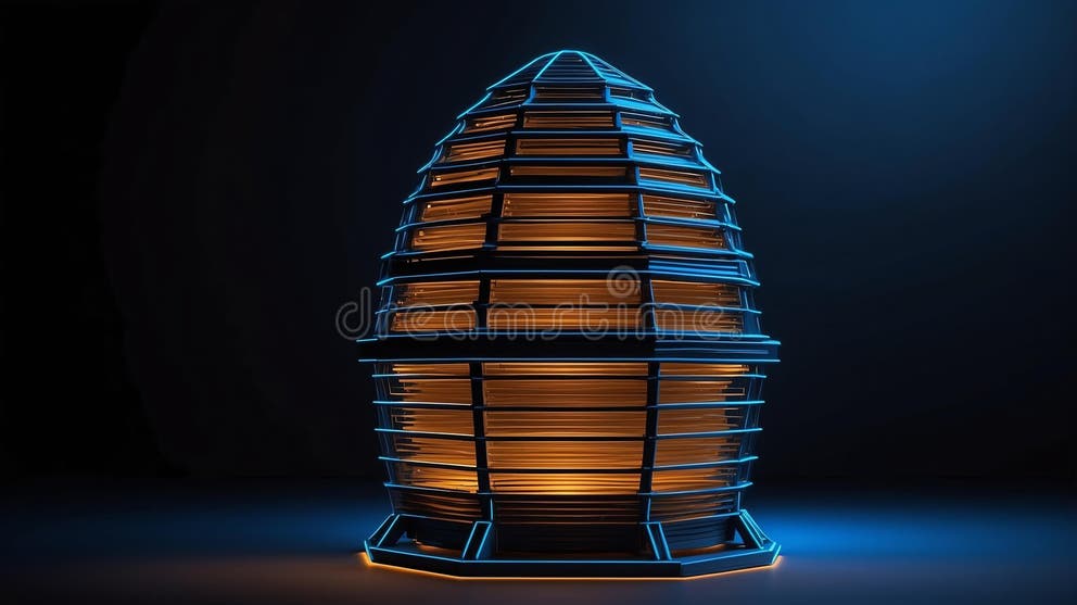 3d Wireframe Model of a Beehive the Design Shoul Ai Generated Stock ...