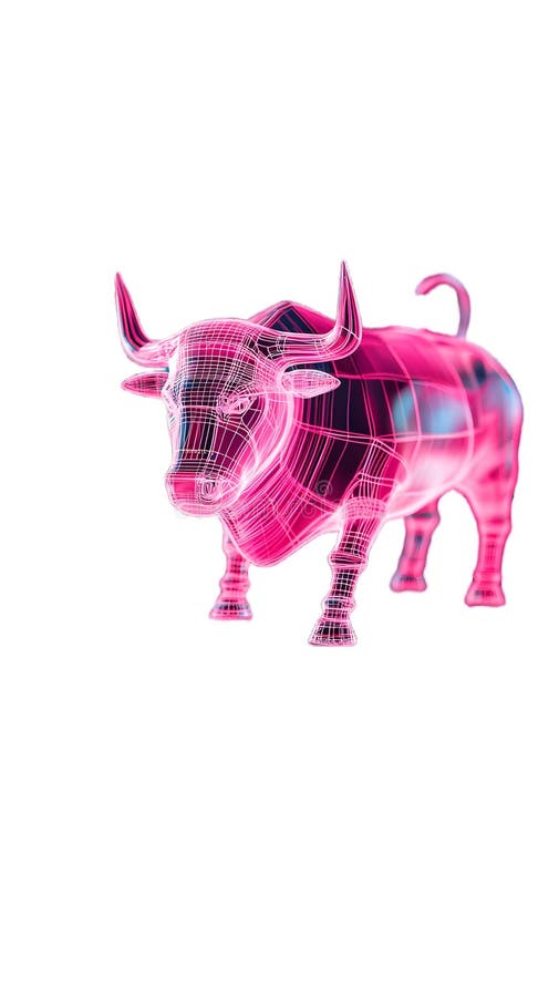 3D Wireframe Model of a Bull Stock Illustration - Illustration of ...