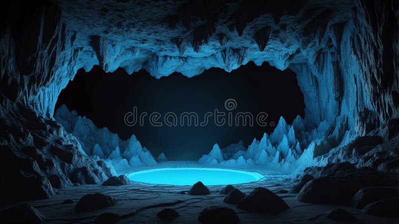 3d Wireframe Model of a Cave the Design Should S Ai Generated Stock ...