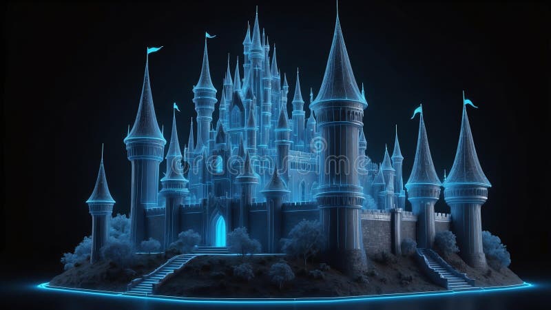 3d Wireframe Model of a Fairy Tale Castle the De Ai Generated Stock ...