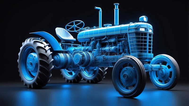 3d Wireframe Model of a Farm Tractor the Design Ai Generated Stock ...