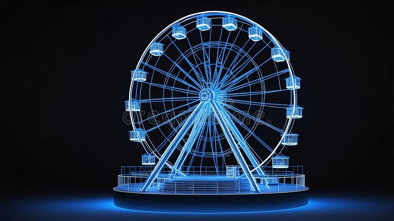3d Wireframe Model of a Ferris Wheel the Design Ai Generated Stock ...