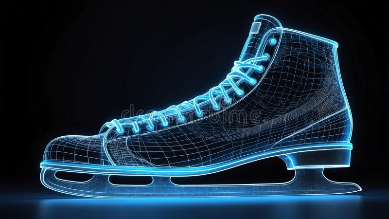 3d Wireframe Model of a Ice Skate the Design Sho Ai Generated Stock ...