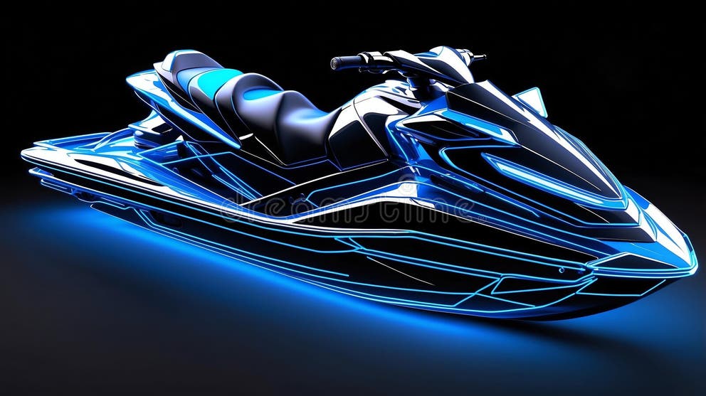 3d Wireframe Model of a Jet Ski the Design Shoul Ai Generated Stock ...