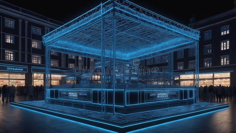 3d Wireframe Model of a Market Square the Design Ai Generated Stock ...
