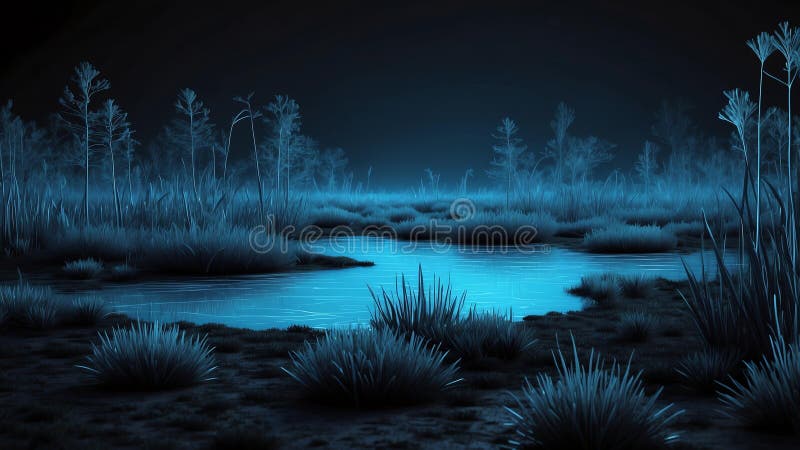 3d Wireframe Model of a Marshland the Design Sho Ai Generated Stock ...