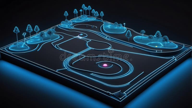 3d Wireframe Model of a Miniature Golf Course Th Ai Generated Stock ...