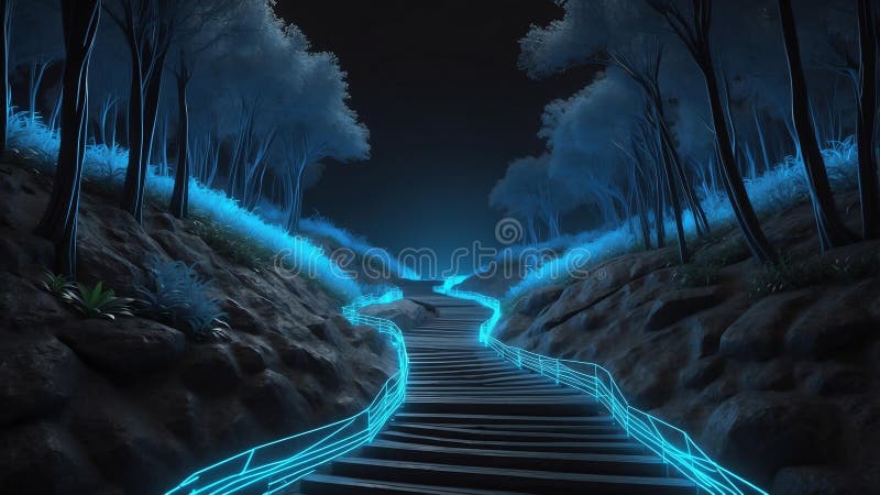 3d Wireframe Model of a Nature Trail the Design Ai Generated Stock ...