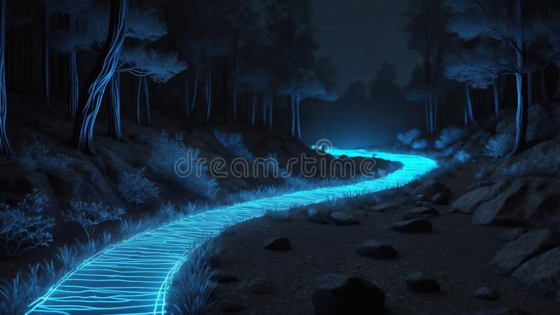 3d Wireframe Model of a Nature Trail the Design Ai Generated Stock ...