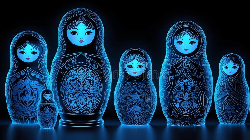 3d Wireframe Model of a Nesting Dolls the Design Ai Generated Stock ...