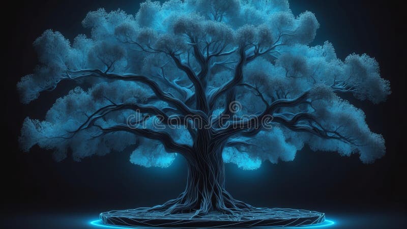 3d Wireframe Model of a Oak Tree the Design Shou Ai Generated Stock ...