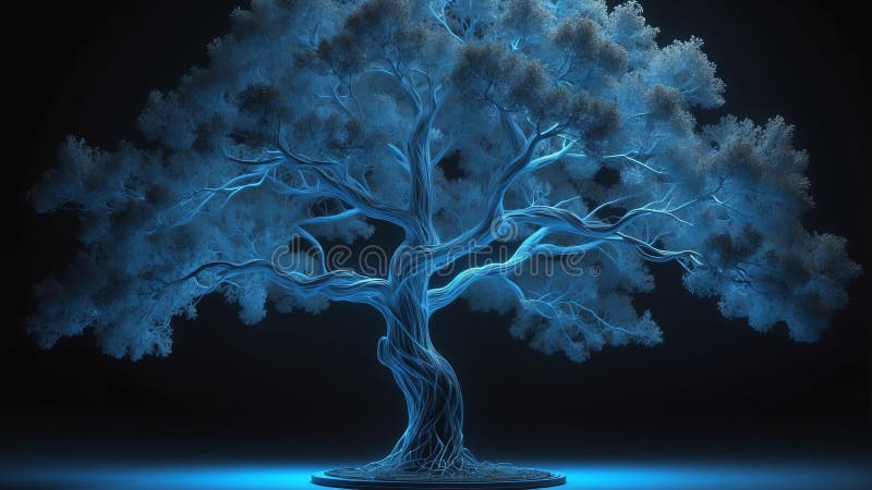 3d Wireframe Model of a Oak Tree the Design Shou Ai Generated Stock ...