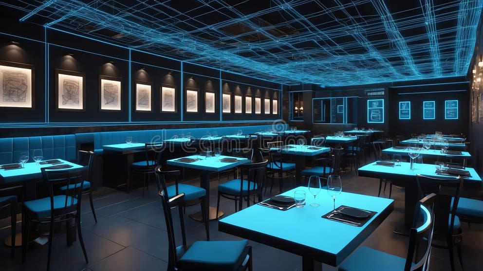 3d Wireframe Model of a Restaurant the Design Sh Ai Generated Stock ...