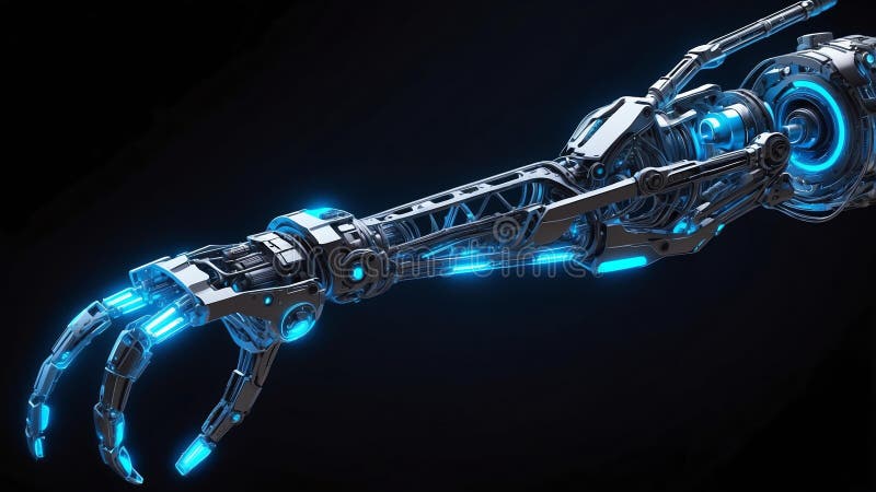 3d Wireframe Model of a Robot Arm the Design Sho Ai Generated Stock ...