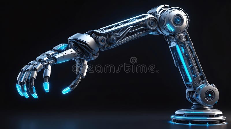 3d Wireframe Model of a Robot Arm the Design Sho Ai Generated Stock ...