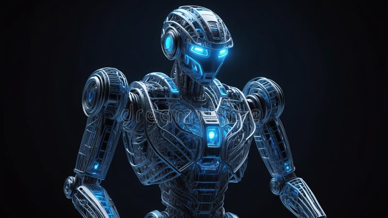 3d Wireframe Model of a Robot the Design Should Ai Generated Stock ...