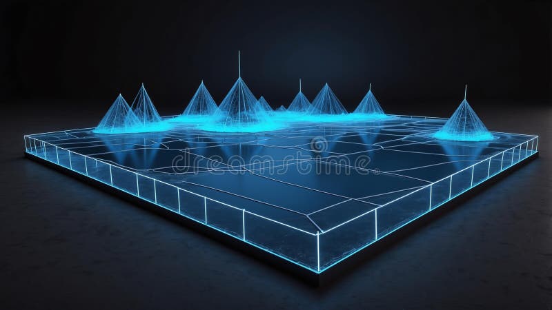 3d Wireframe Model of a Salt Flats the Design Sh Ai Generated Stock ...
