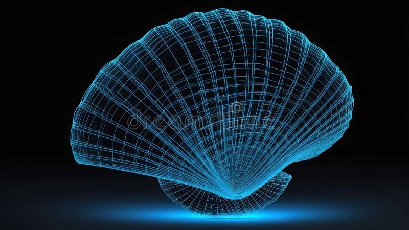 3d Wireframe Model of a Seashell the Design Shou Ai Generated Stock ...
