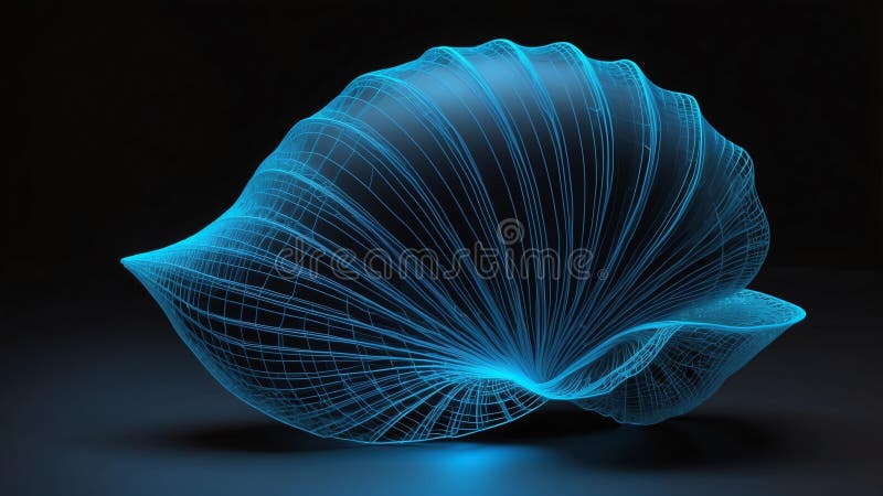 3d Wireframe Model of a Seashell the Design Shou Ai Generated Stock ...