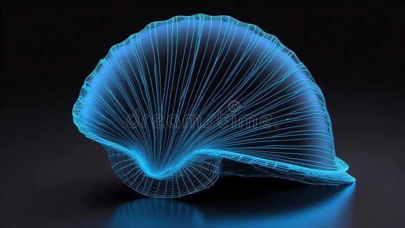 3d Wireframe Model of a Seashell the Design Shou Ai Generated Stock ...