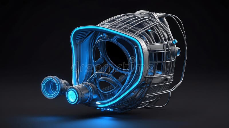 3d Wireframe Model of a Snorkel Gear the Design Ai Generated Stock ...