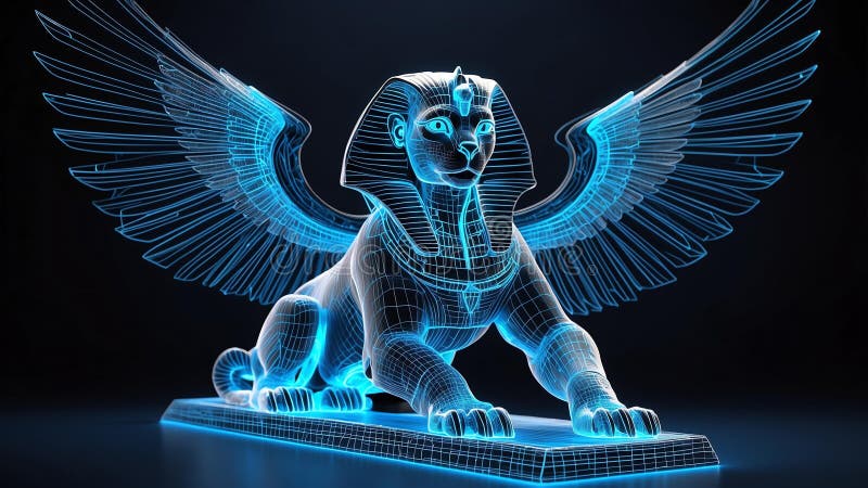 3d Wireframe Model of a Sphinx the Design Should Ai Generated Stock ...