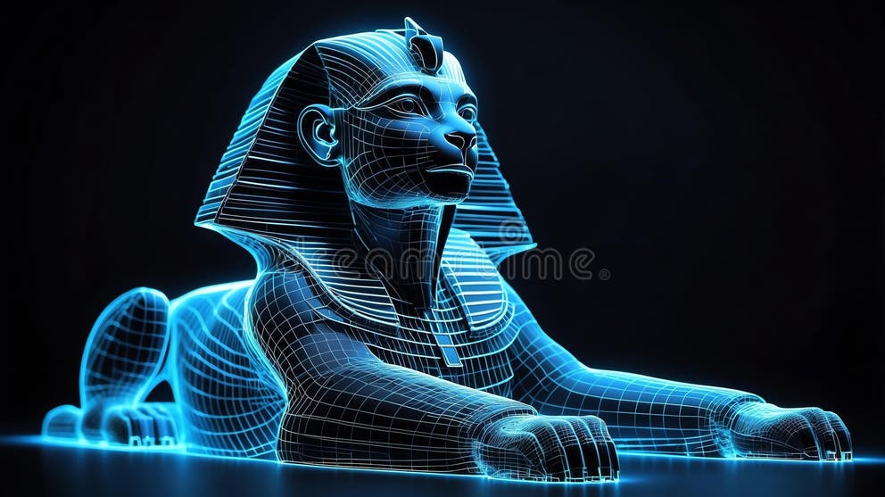 3d Wireframe Model of a Sphinx the Design Should Ai Generated Stock ...