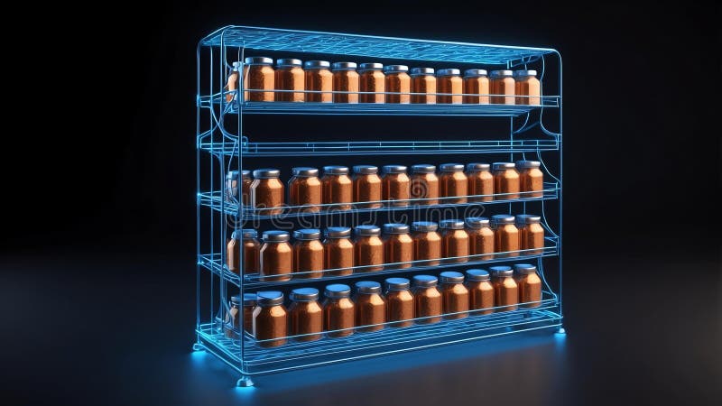 3d Wireframe Model of a Spice Rack the Design Sh Ai Generated Stock ...