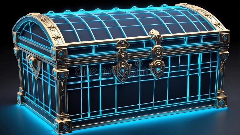 3d Wireframe Model of a Treasure Chest the Desig Ai Generated Stock ...