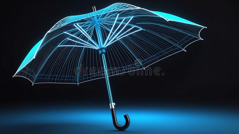 3d Wireframe Model of a Umbrella the Design Shou Ai Generated Stock ...