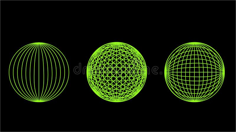 3d Wireframe Models Of Objects Network Line Stock Illustration