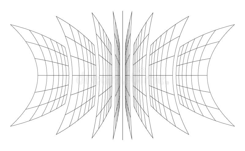 3d Wireframe Perspective Grid Room Template Design Vector Illustration ...